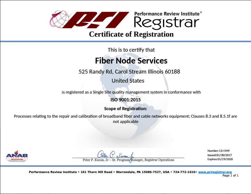 Repair and Refurbish - Fiber Node Services